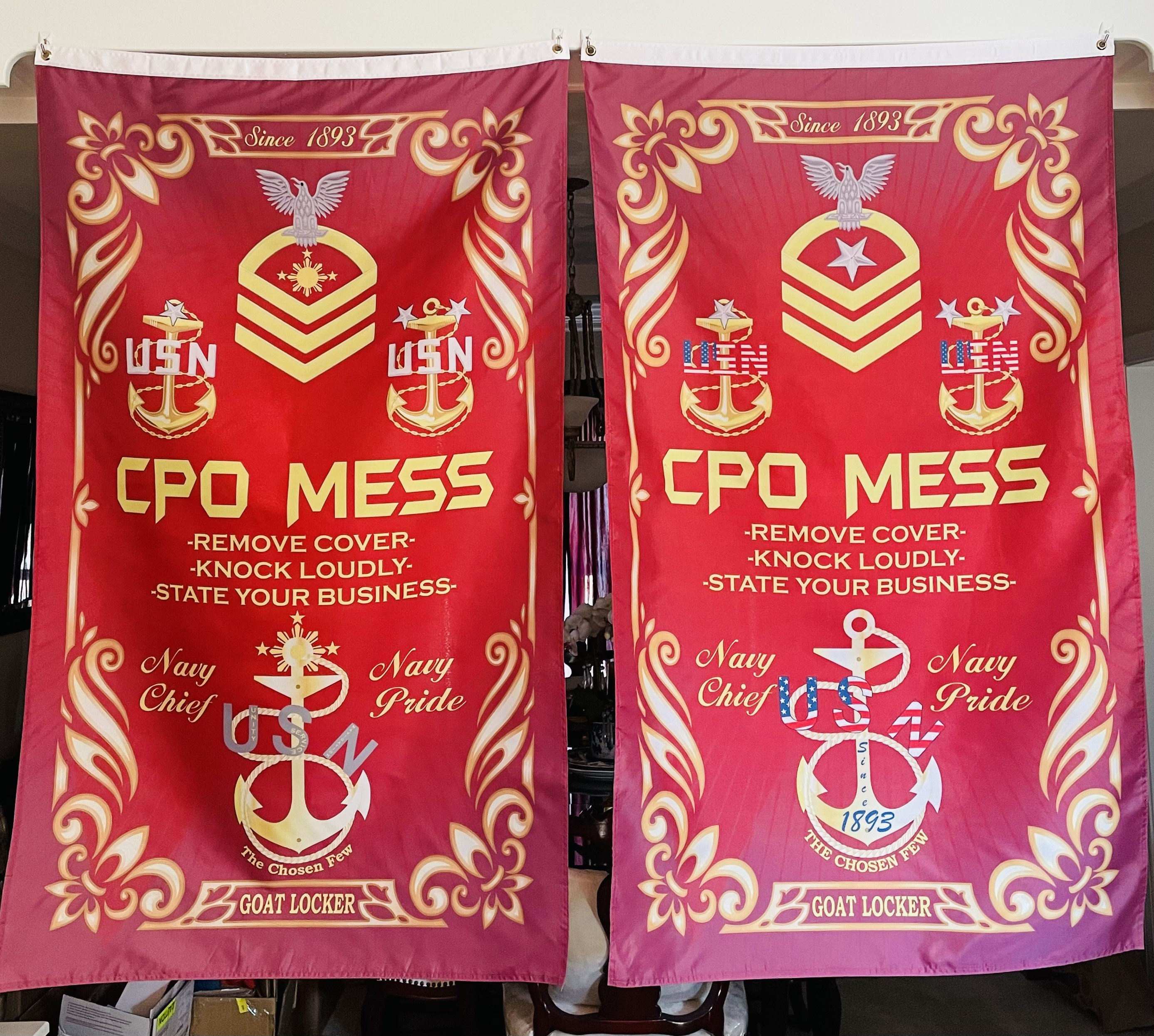 5X3 Vertical USN CPO Mess Flag | Etsy