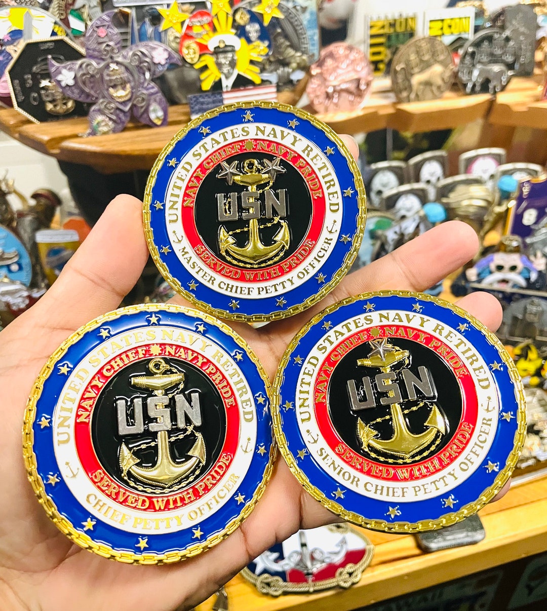 3” RETIRED Chief, Senior Chief and Master Chief Challenge Coin. - Etsy