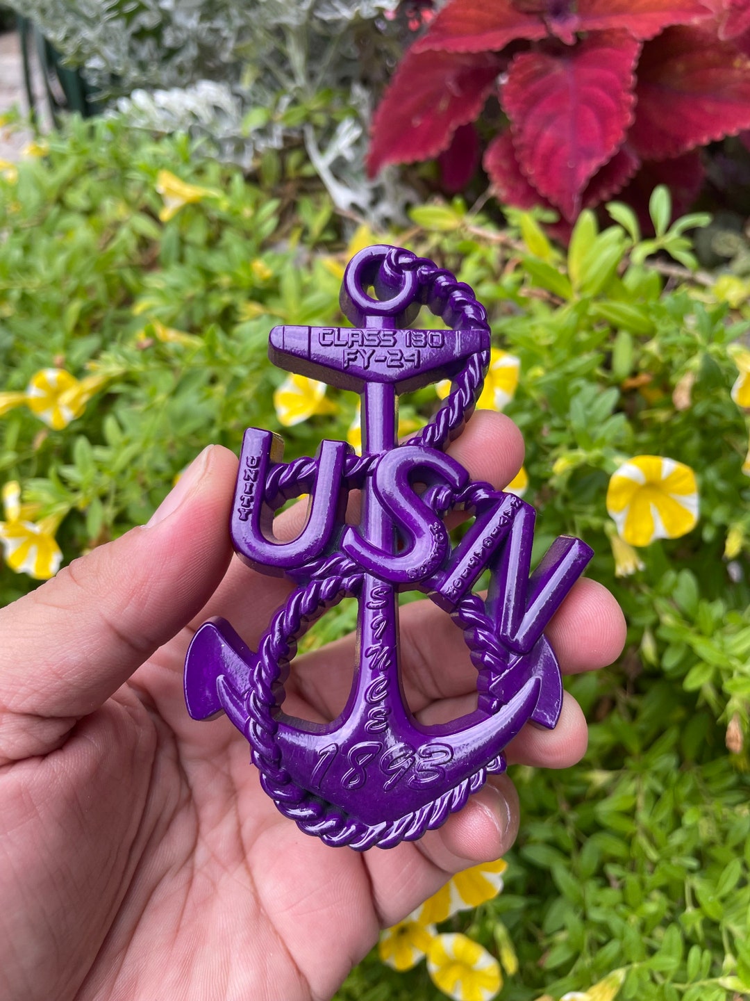 USN Class 130 FY 24 Heritage Anchor Coin Dye Purple Limited Edition - Etsy