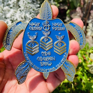 3.5” 130TH CPO BIRTHDAY Turtle Pride Coin Royal Blue and Gold - Etsy