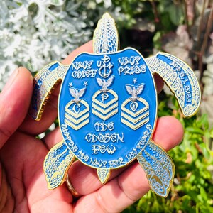 3.5” 130TH CPO BIRTHDAY Turtle Pride Coin Royal Blue and Gold - Etsy