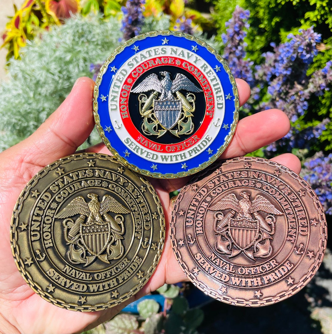 3” RETIRED Naval Officer Challenge Coin. - Etsy
