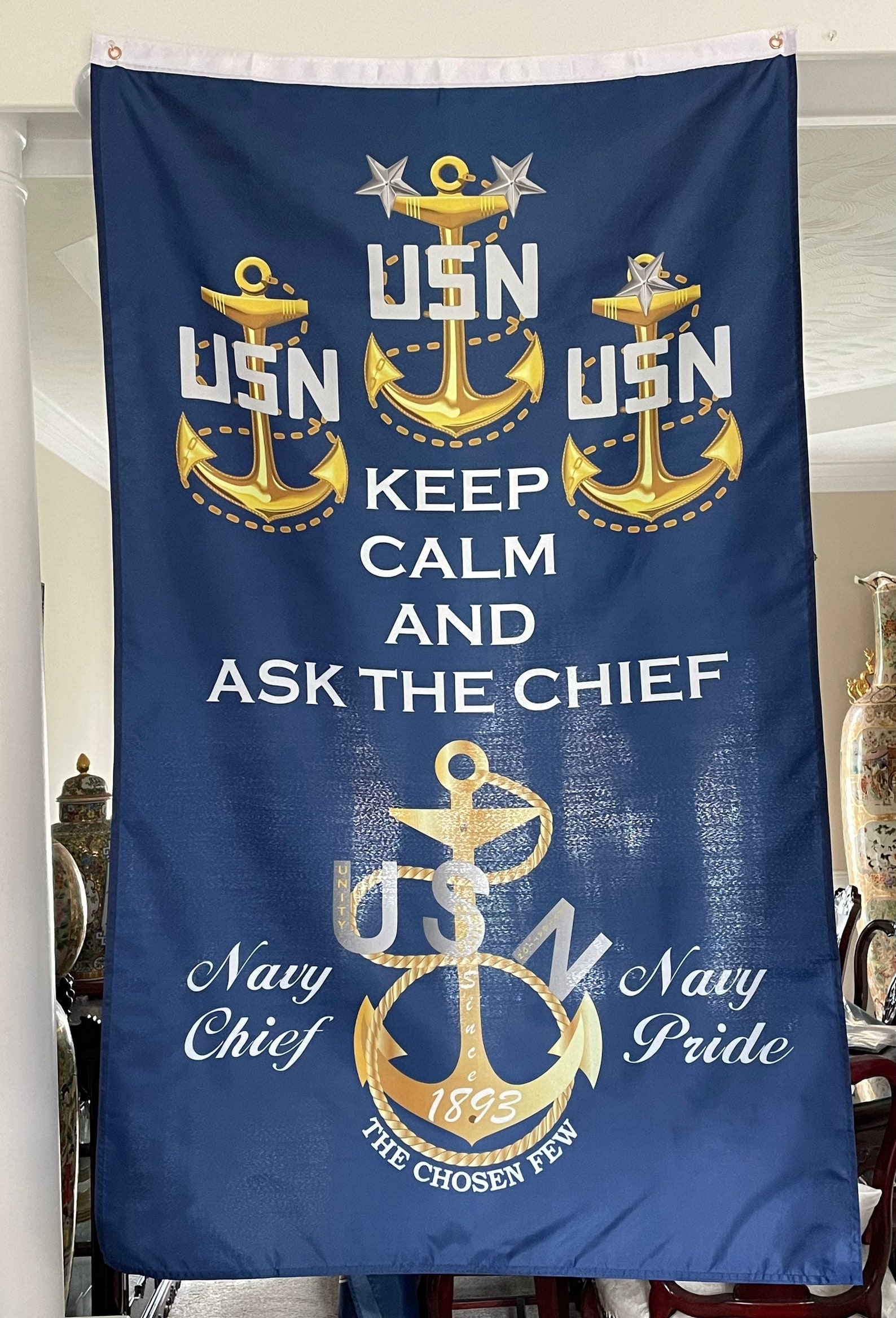 USN CPO Mess 5X3 Vertical Flag | Etsy