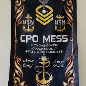 USN CPO Mess 5X3 Vertical Flag PI Sun and 3 Stars - Etsy