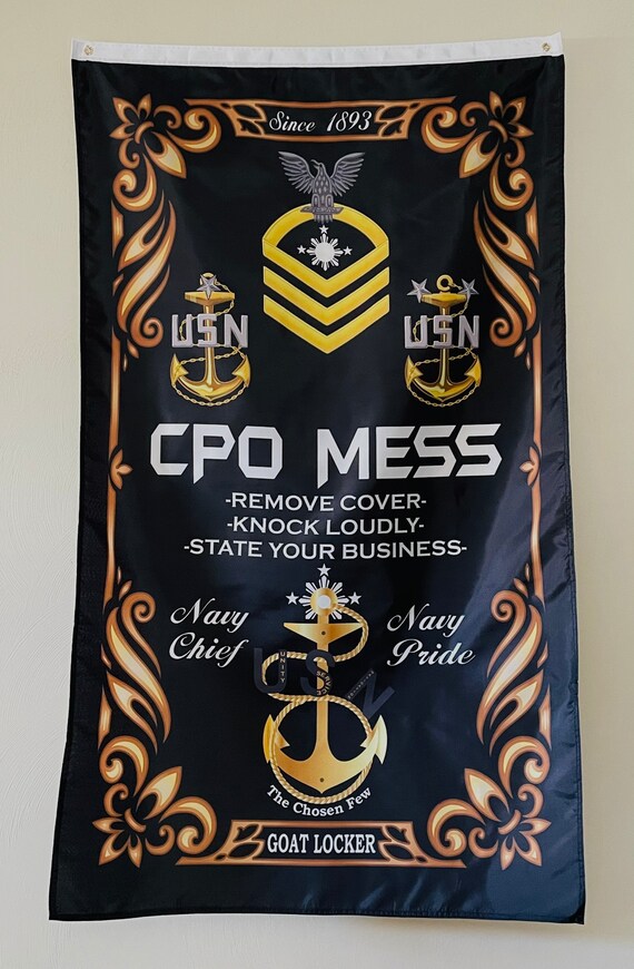 USN CPO Mess 5X3 Vertical Flag PI Sun and 3 Stars | Etsy