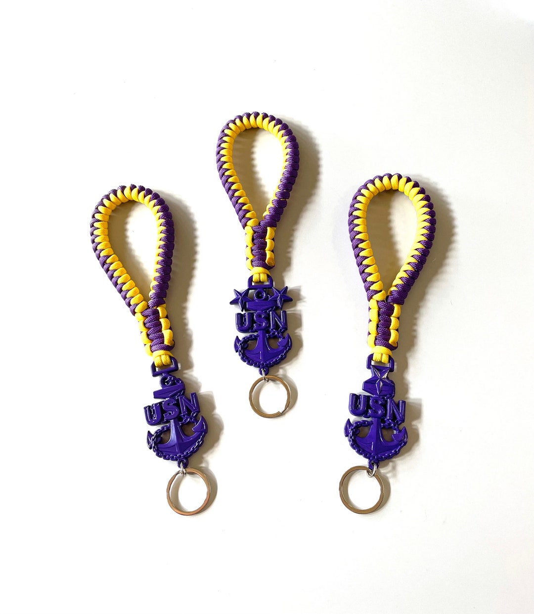 USN E7/E8/E9 Dye Purple Anchors Paracord Keychain/keyfob - Etsy