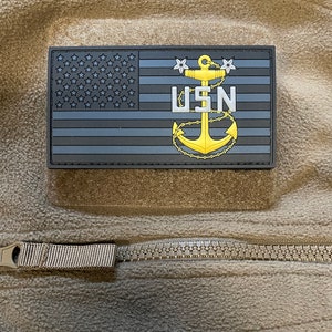 USN E7/E8/E9 Black US Flag PVC Patches - Etsy