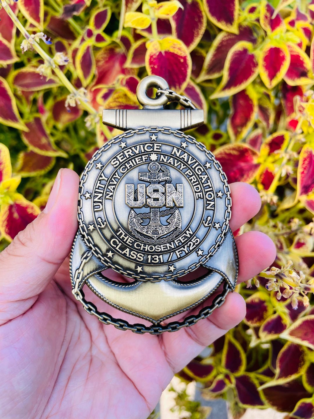 USN CPO Class 131 FY25 4” Antique Gold Anchor Coin - Etsy