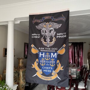 US Navy Corpsman CPO 5X3 Vertical Flag - Etsy