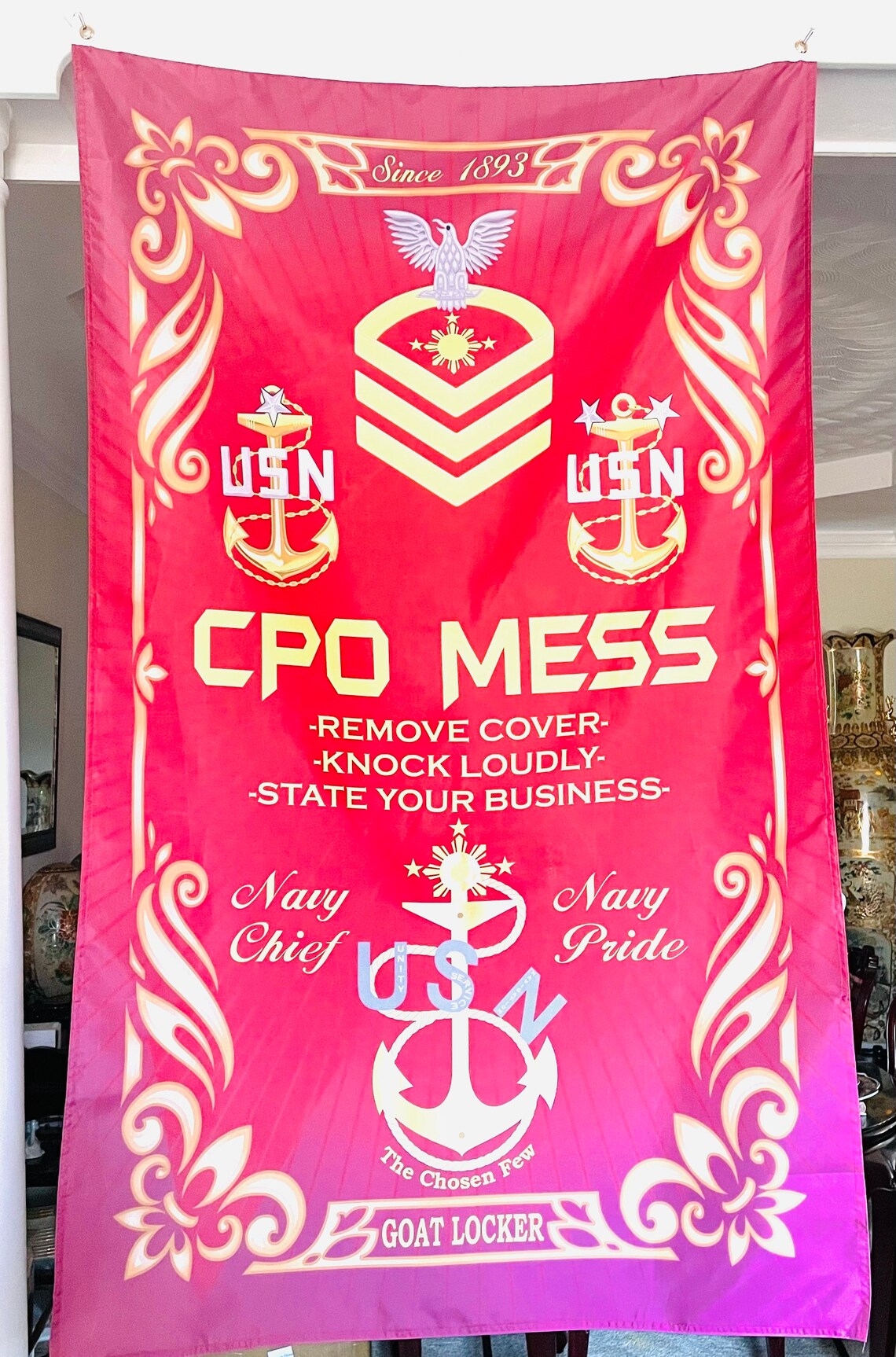 5X3 Vertical USN CPO Mess Flag | Etsy