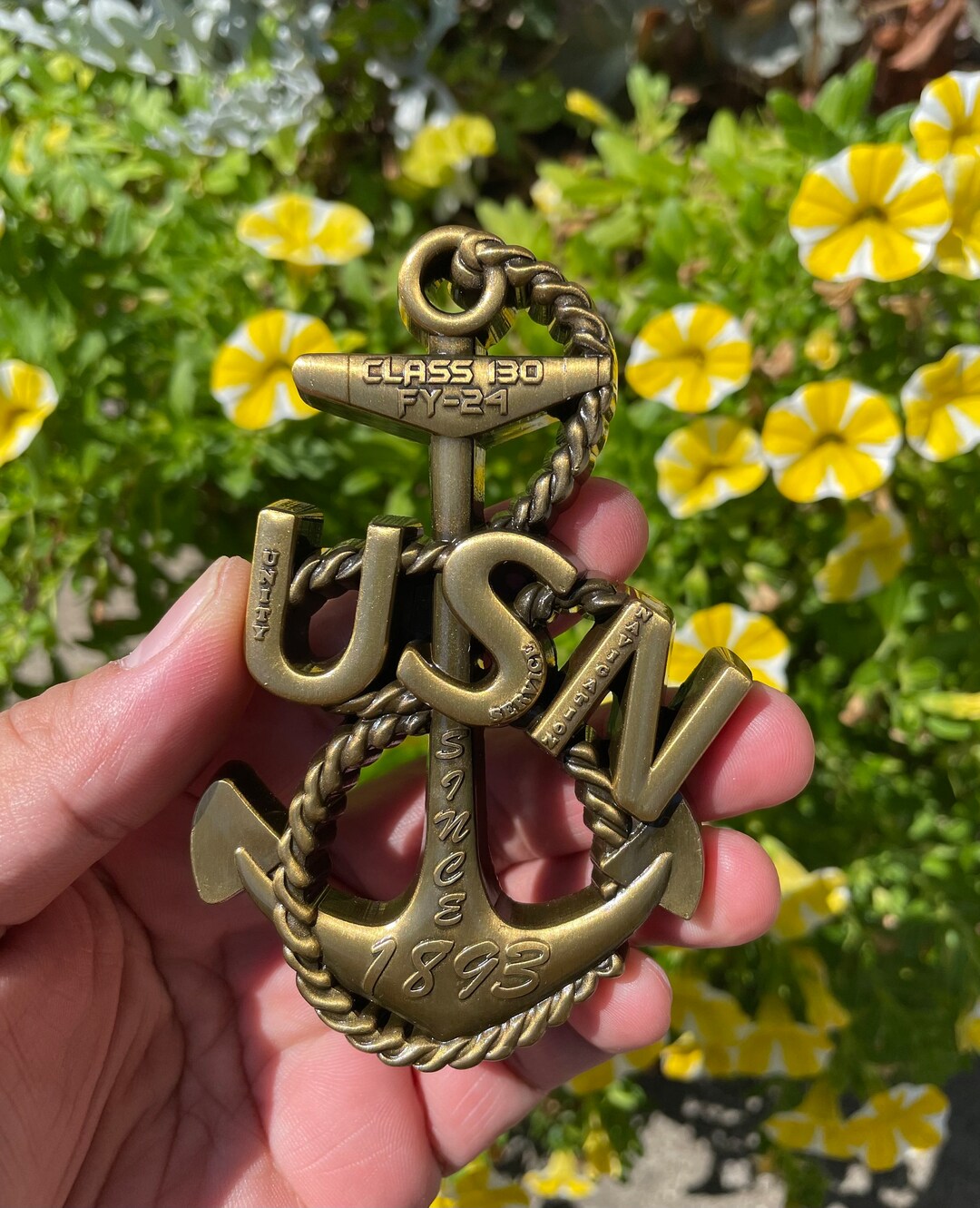 USN Class 130 FY 24 Heritage Anchor Coin Antique Gold Version - Etsy