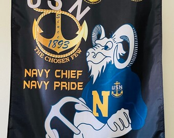 USN CPO Mess 5X3 Vertical Flag - Etsy