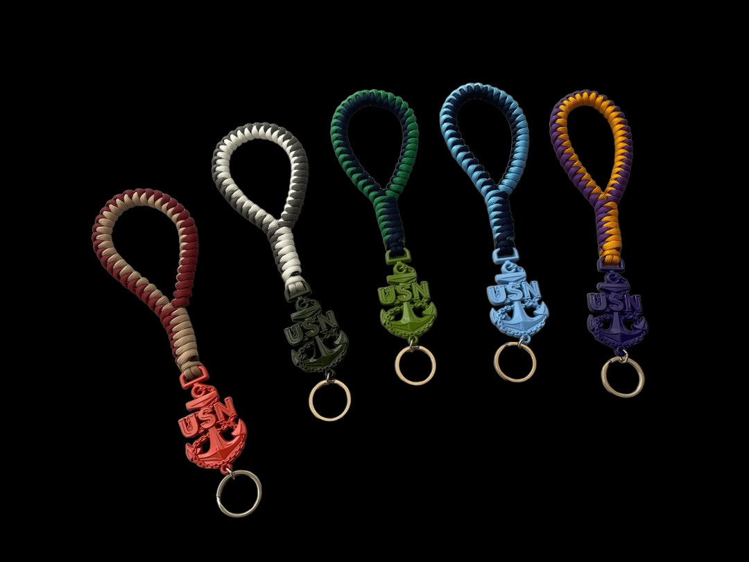 USN CPO Colored Anchors Keychains/keyfob - Etsy