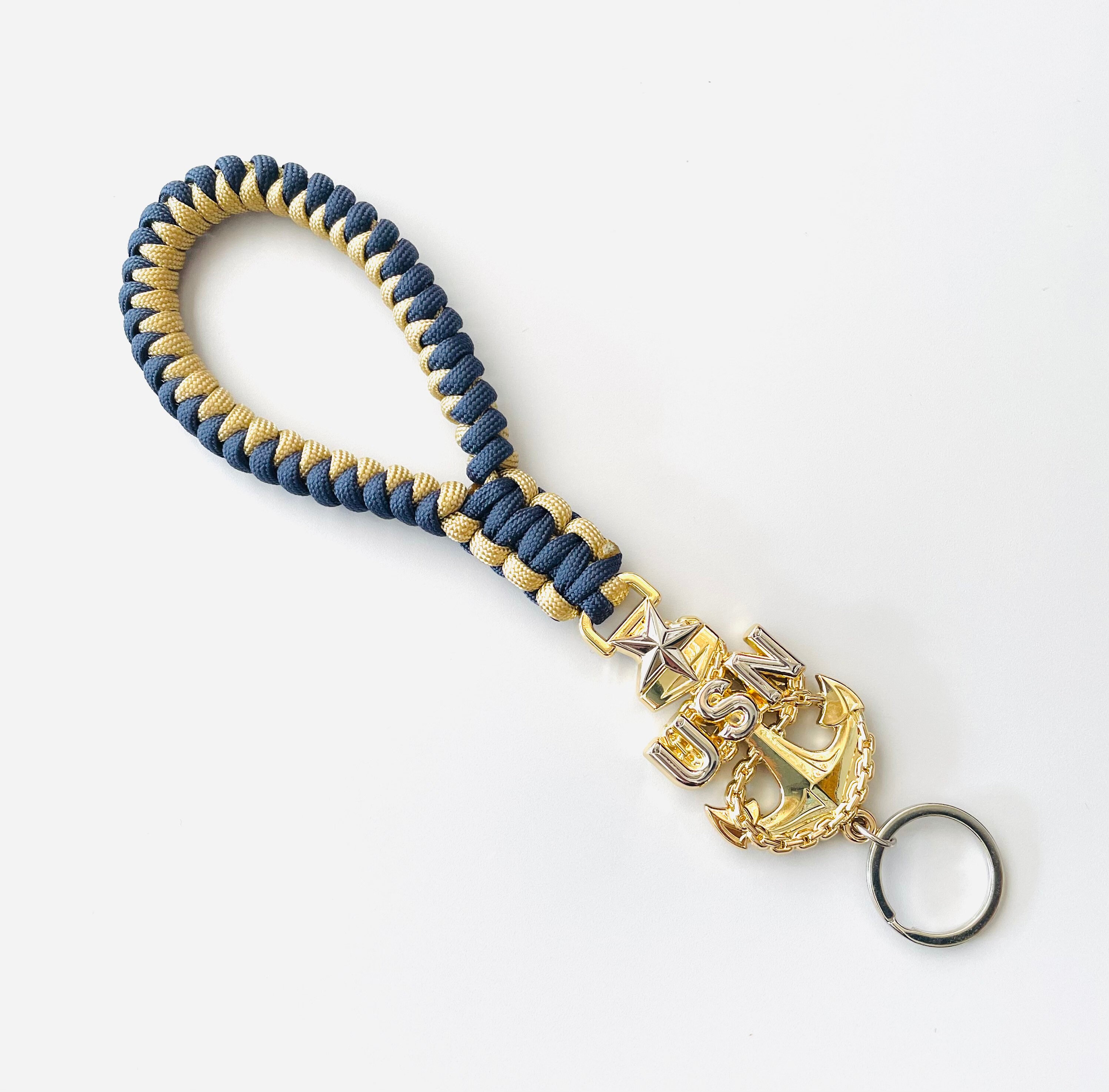 USN E7/E8/E9 Navy Blue and Gold Paracord Keychains/keyfob - Etsy
