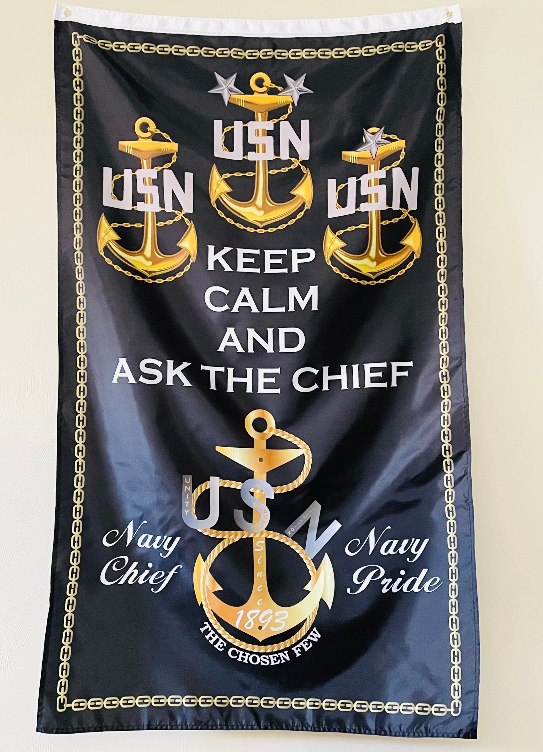 USN CPO 5X3 Vertical Flag | Etsy