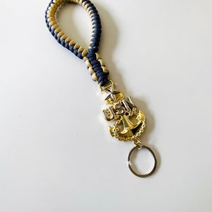 USN E7/E8/E9 Navy Blue and Gold Paracord Keychains/keyfob - Etsy