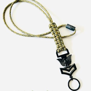USN E4/E5/E6 Black Crow With Digital Multi Camo Paracord Neck Lanyard ...