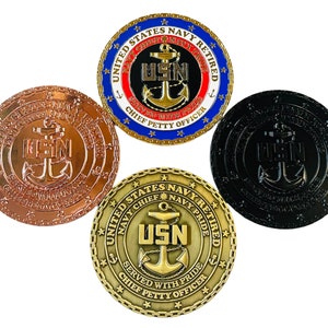 3” RETIRED Chief, Senior Chief and Master Chief Challenge Coin. - Etsy