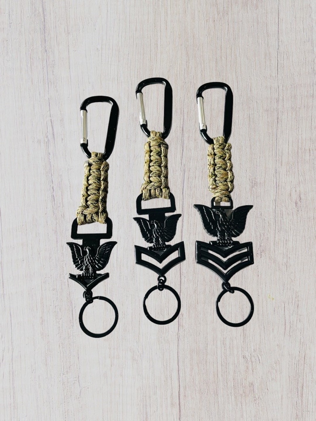 USN E4/E5/E6 Black Crow With Digital Multi Camo Paracord Keychain - Etsy