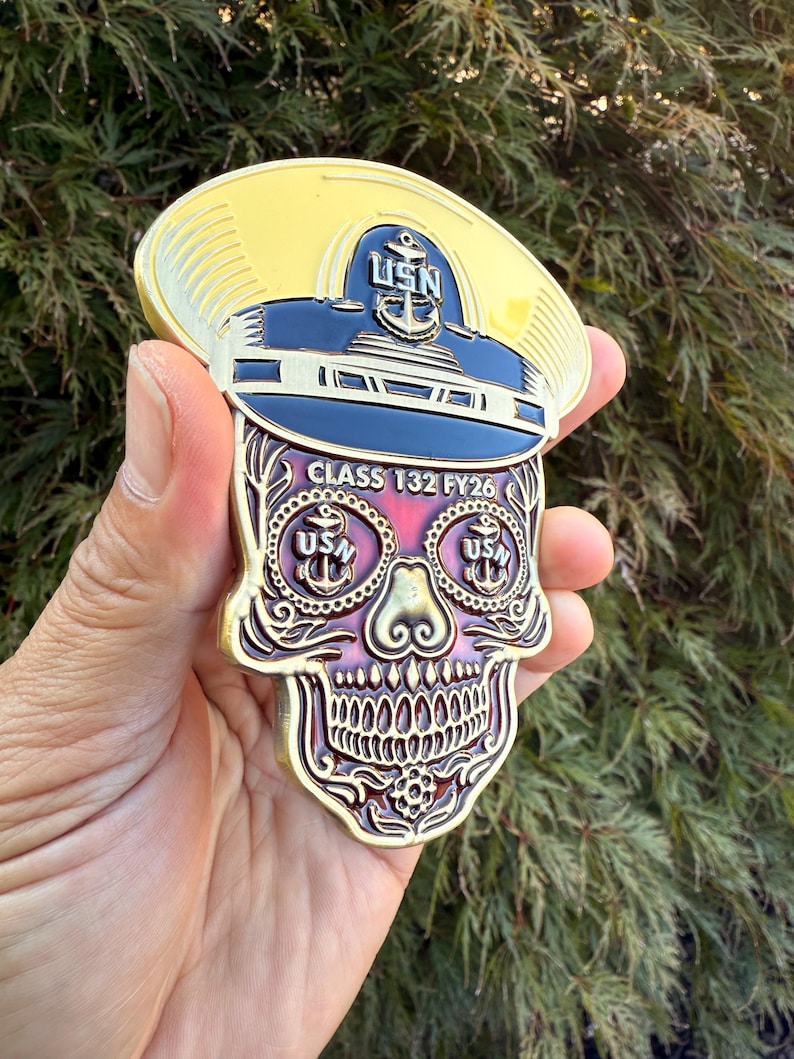 4” CPO Class 132 FY26 Sugar Skull Challenge Coin. - Etsy