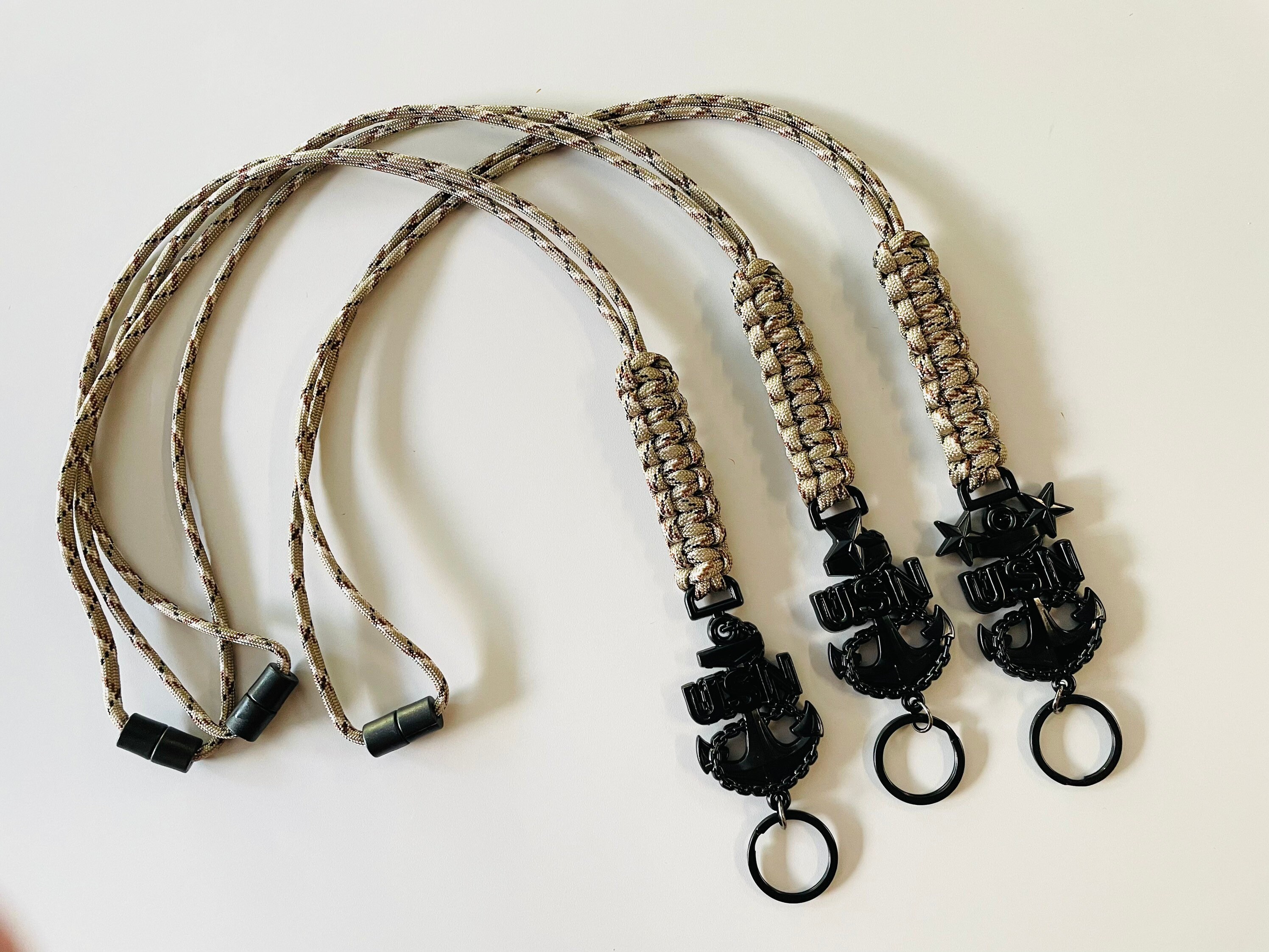 USN E7/E8/E9 Black Anchor With Desert Camo Paracord Neck Lanyard. - Etsy