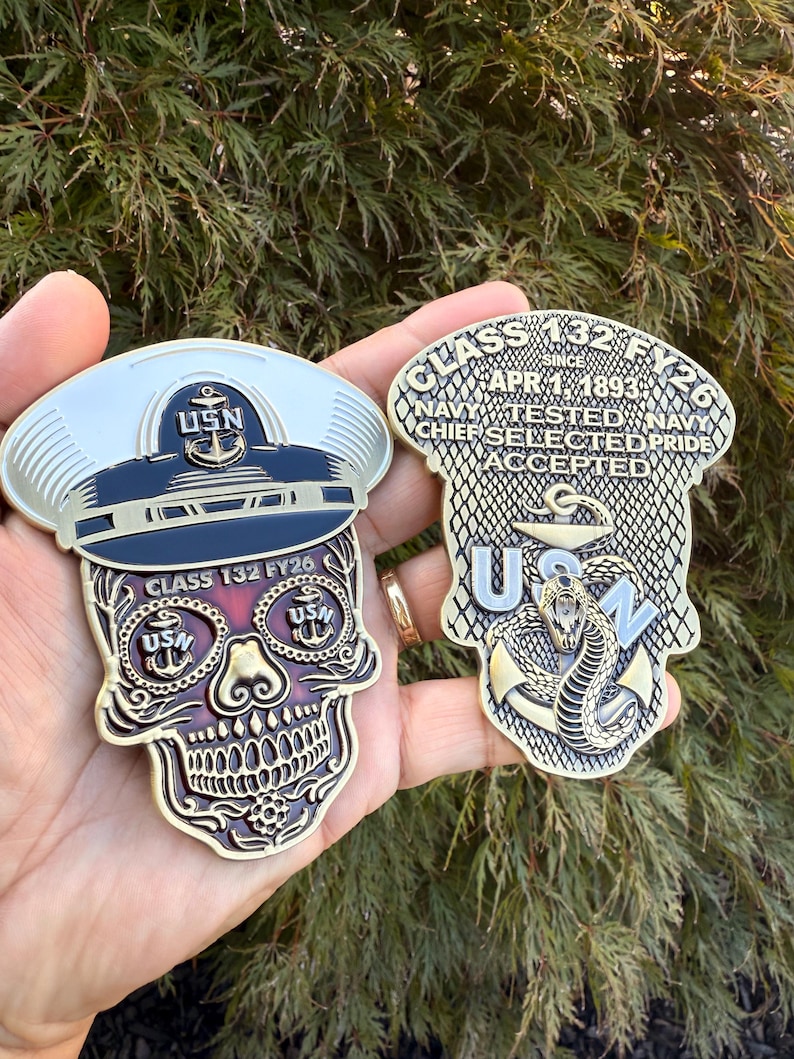 4” CPO Class 132 FY26 Sugar Skull Challenge Coin. - Etsy