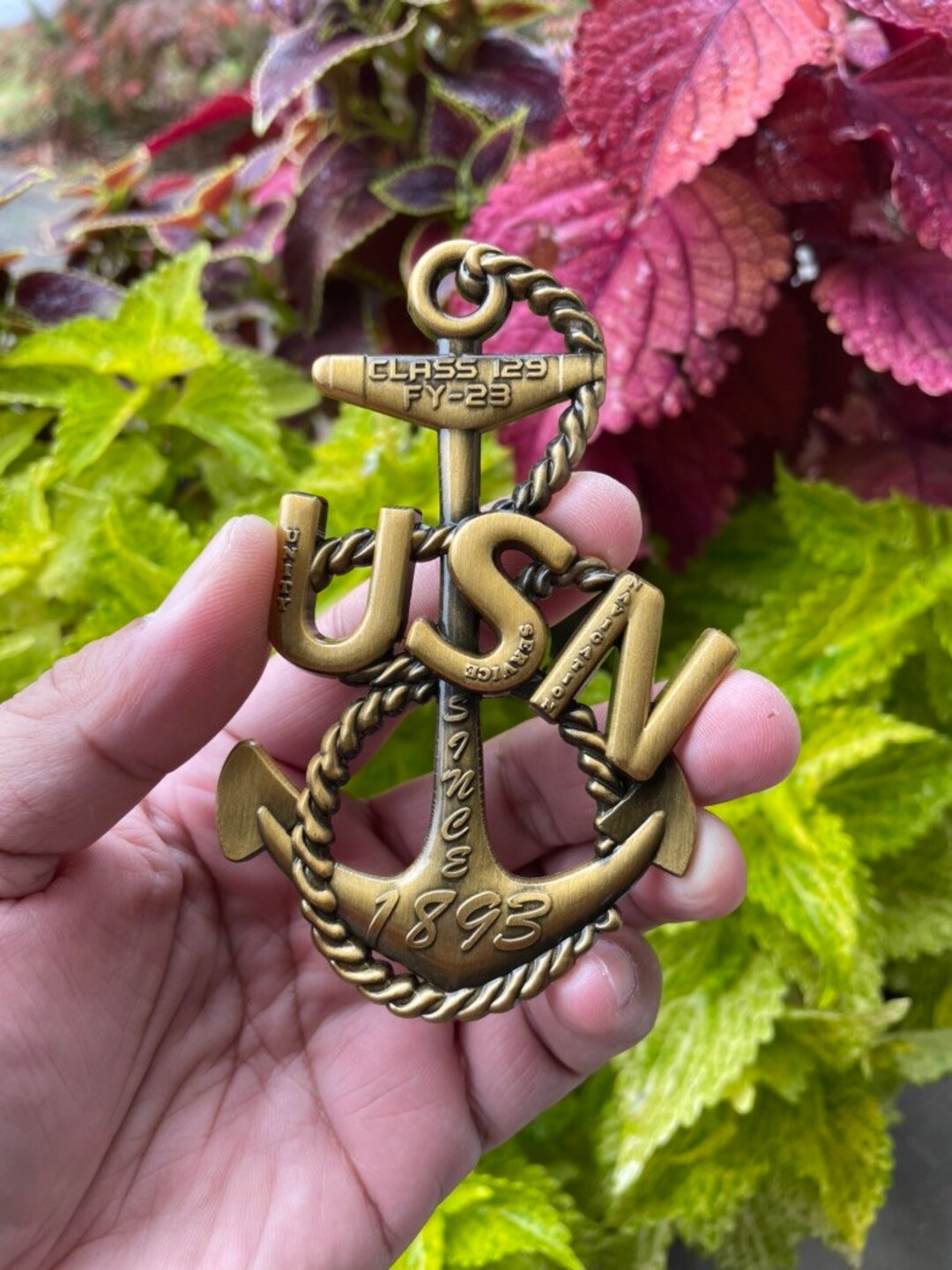 USN Class 129 FY 23 All Antique Heritage Anchor Coin - Etsy