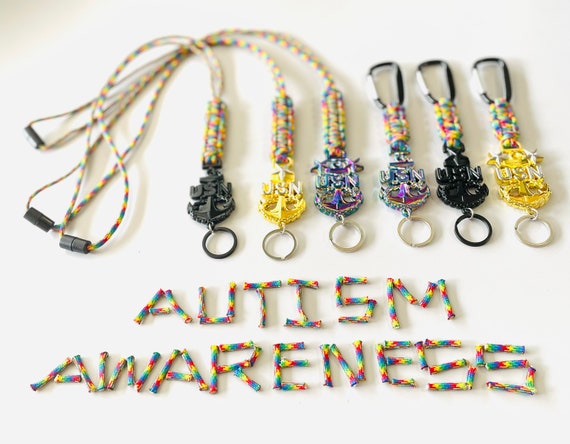USN E7/E8/E9 AUTISM AWARENESS Paracord Lanyard and Keychain - Etsy