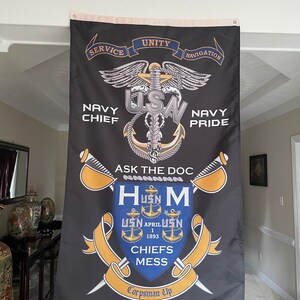US Navy Corpsman CPO 5X3 Vertical Flag - Etsy