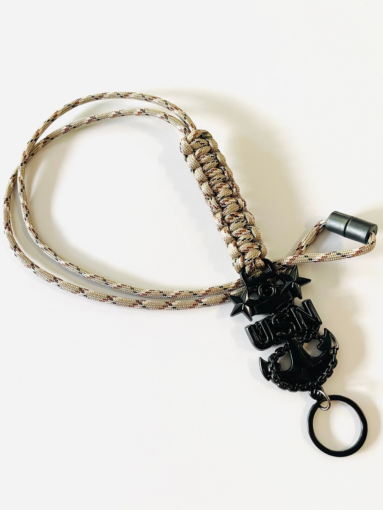USN E7/E8/E9 Black Anchor With Desert Camo Paracord Neck Lanyard. - Etsy