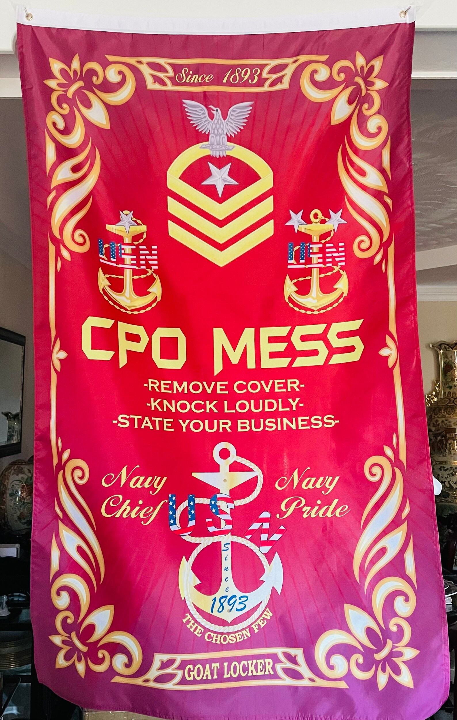 5X3 Vertical USN CPO Mess Flag | Etsy