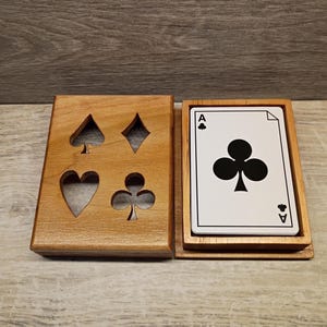 Handmade Card Box, Pine Playing Card Box, Standard Size Card Box, Poker ...