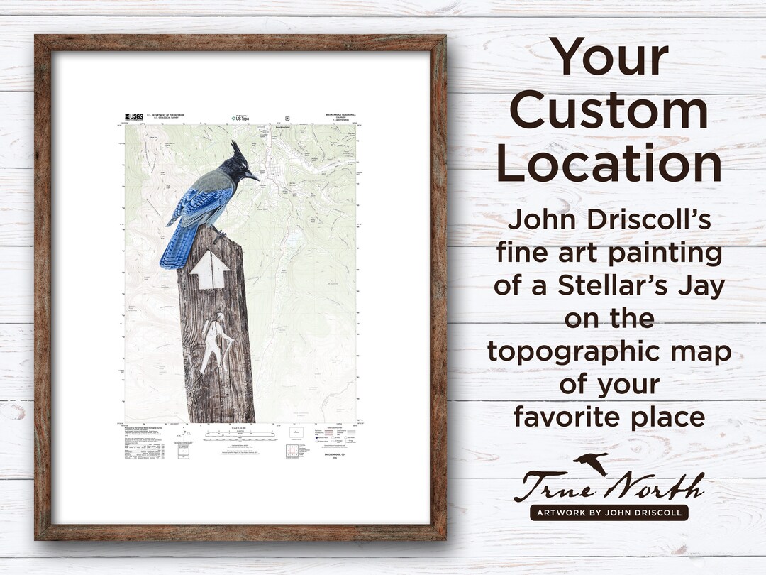 Hiking Post Location Map Custom Map Print - Custom Background ...