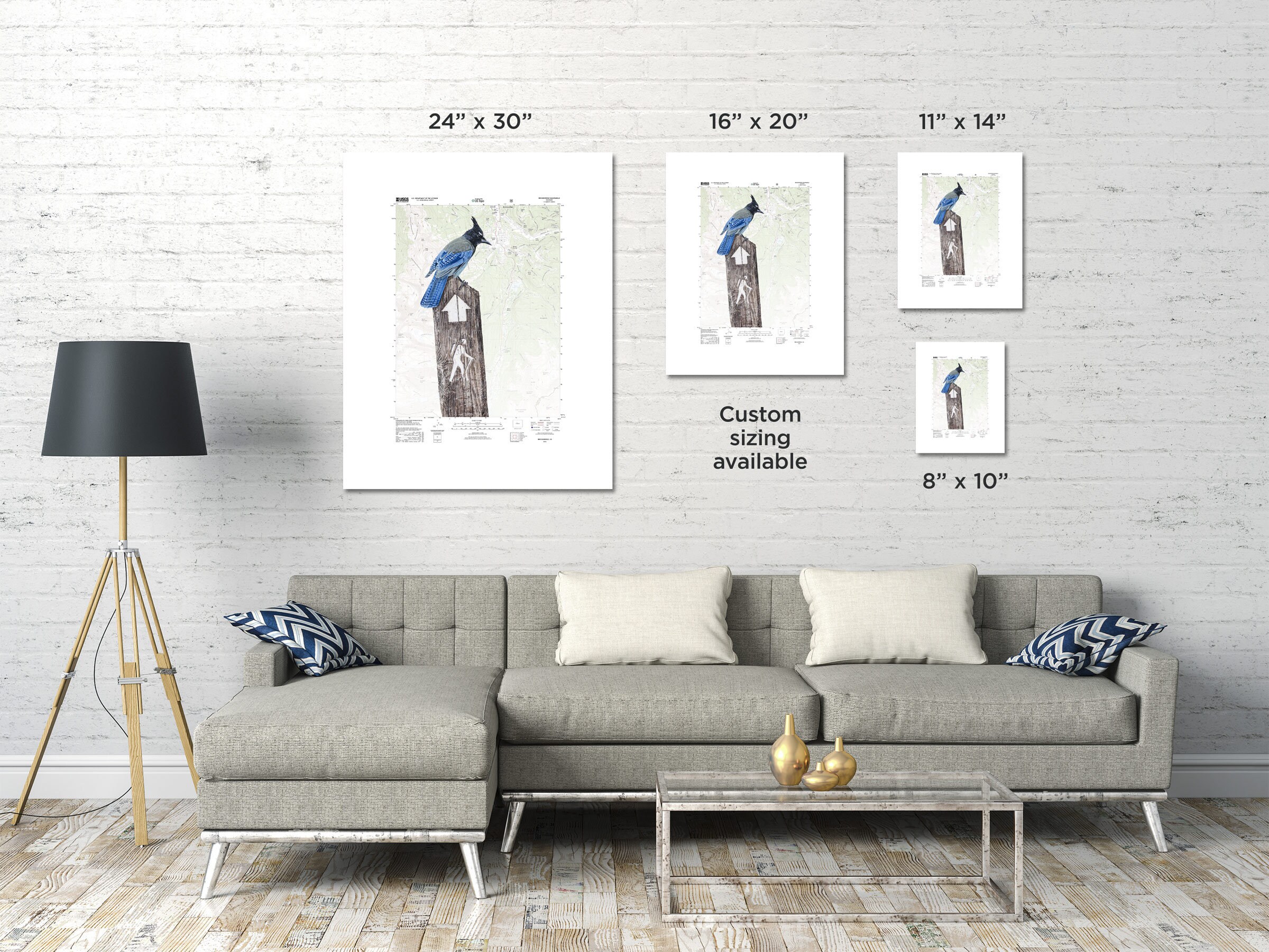 Hiking Post Location Map Custom Map Print - Custom Background ...