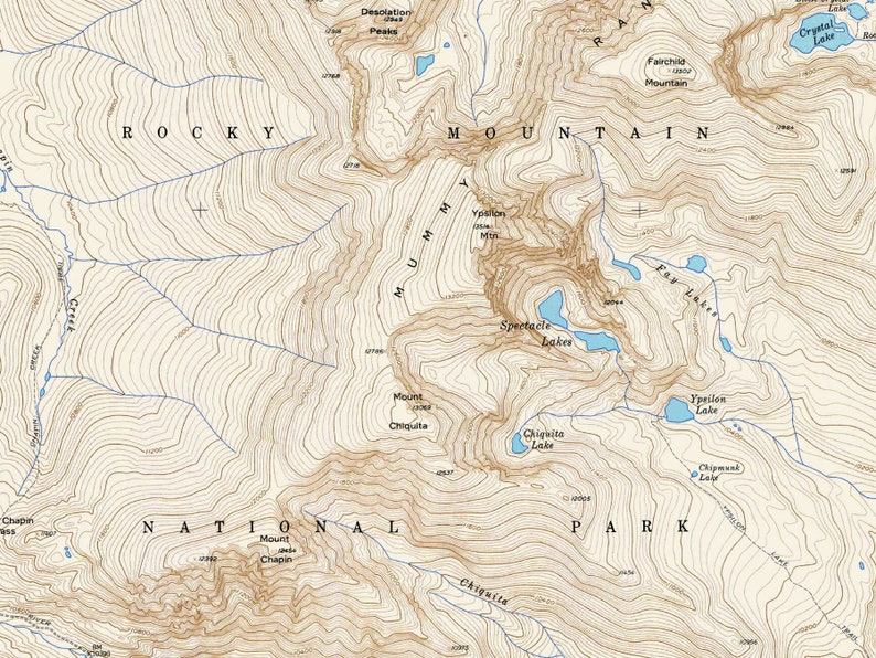 Trail Ridge Colorado National Park Map Location Map Mountain - Etsy