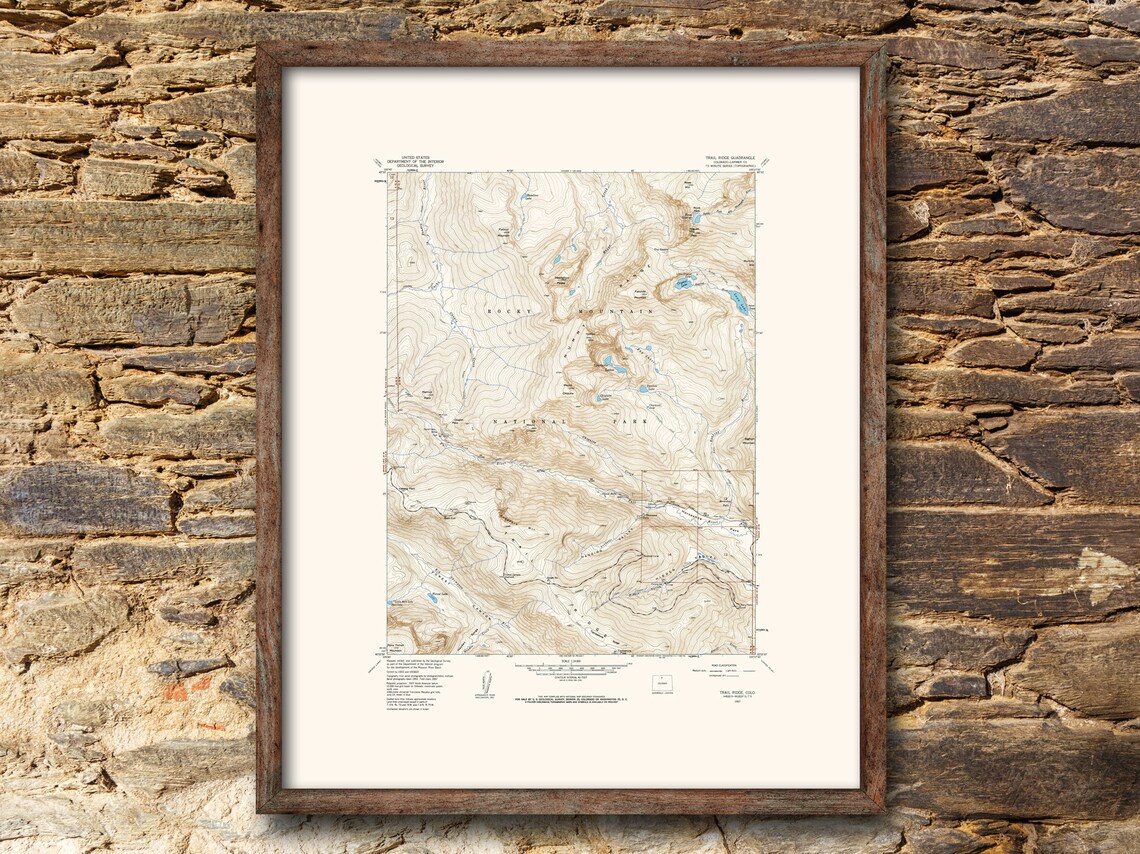 Trail Ridge Colorado National Park Map Location Map - Mountain Wall Art ...