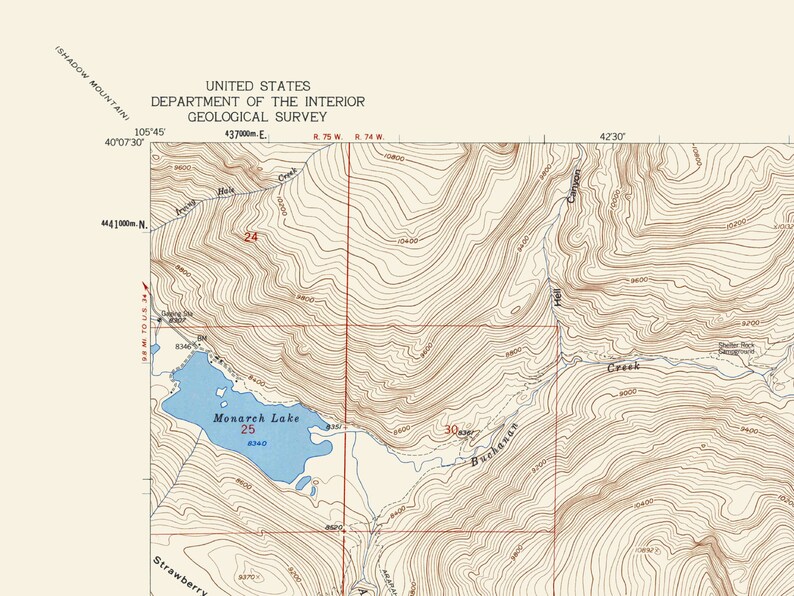 Monarch Lake Colorado Location Map Custom Map Print Mountain - Etsy ...