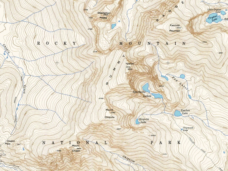 Trail Ridge Colorado National Park Map Location Map - Mountain Wall Art ...