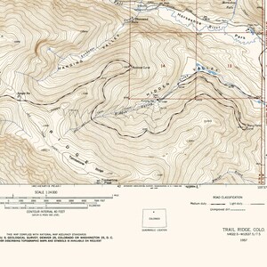 Trail Ridge Colorado National Park Map Location Map - Mountain Wall Art ...