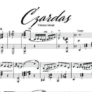 Czardas Piano Sheet Music Printable PDF Monti Easy to Advanced Solo ...
