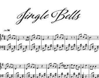 Jingle Bells - Piano Christmas Sheet Music for Beginners - Etsy