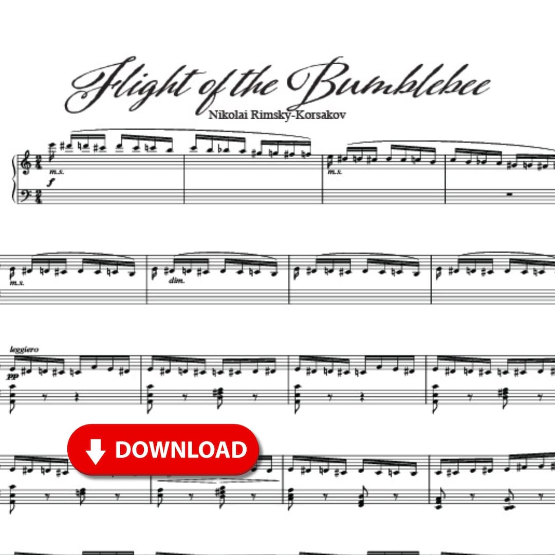 Flight of the Bumblebee Sheet Music Complete Piano Arrangement by ...