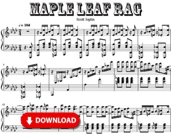 Pineapple Rag Sheet Music Full Piano Arrangement by Scott Joplin PDF ...