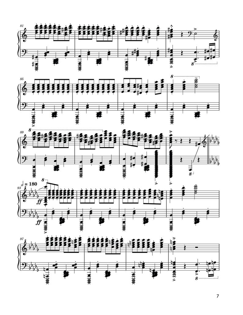 Rush E Sheet Music Full Piano Arrangement PDF, Beautifully Formatted ...