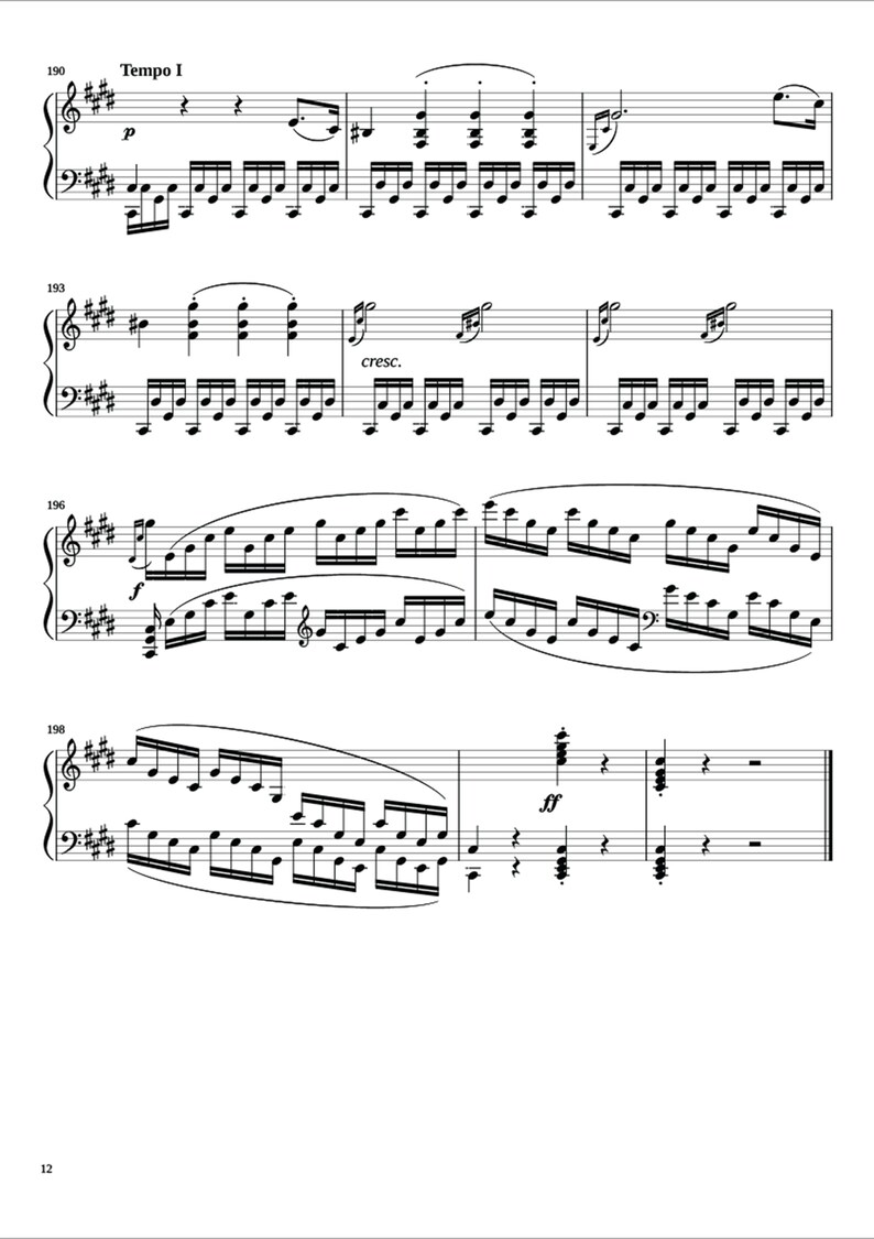 Beethoven Moonlight Sonata 3rd Movement Piano Sheet Music (PDF Download) - Etsy