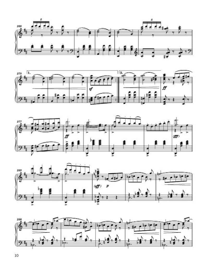 Waltz of the Flowers Sheet Music Complete Piano Arrangement by Pyotr ...