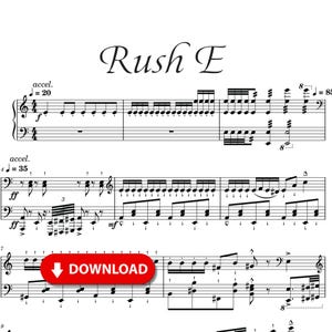 Rush E Piano Sheet Music – Impossible Meme Song – Solo Piano ...