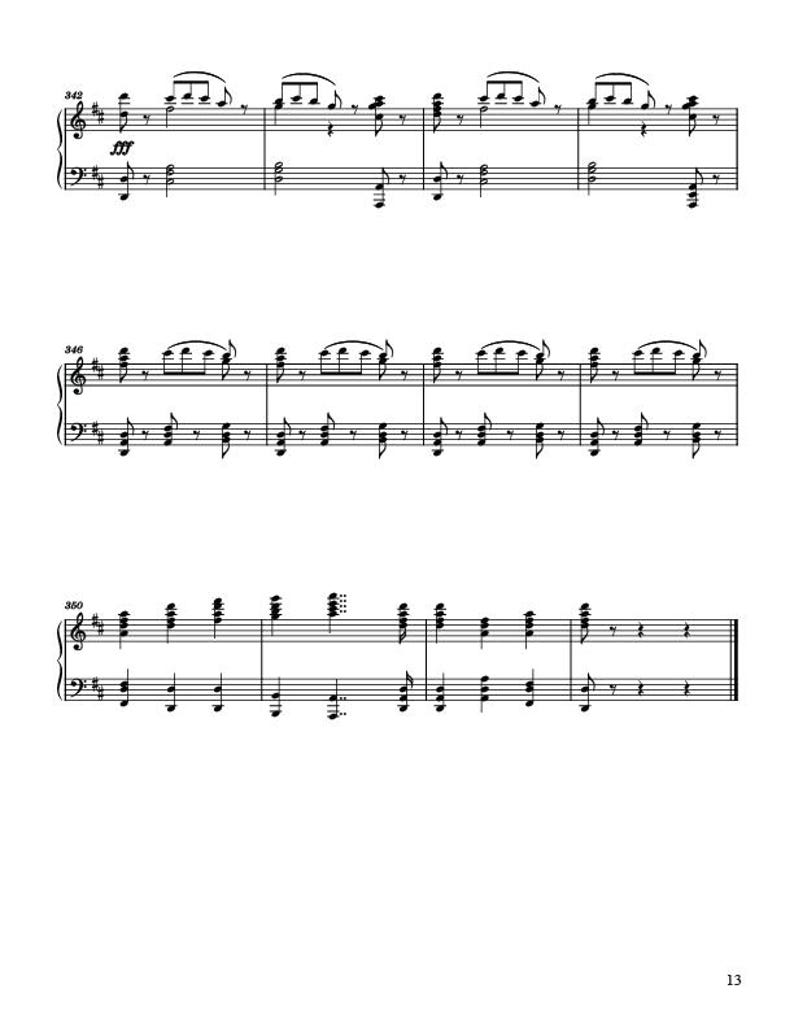 Waltz of the Flowers Sheet Music Complete Piano Arrangement by Pyotr ...