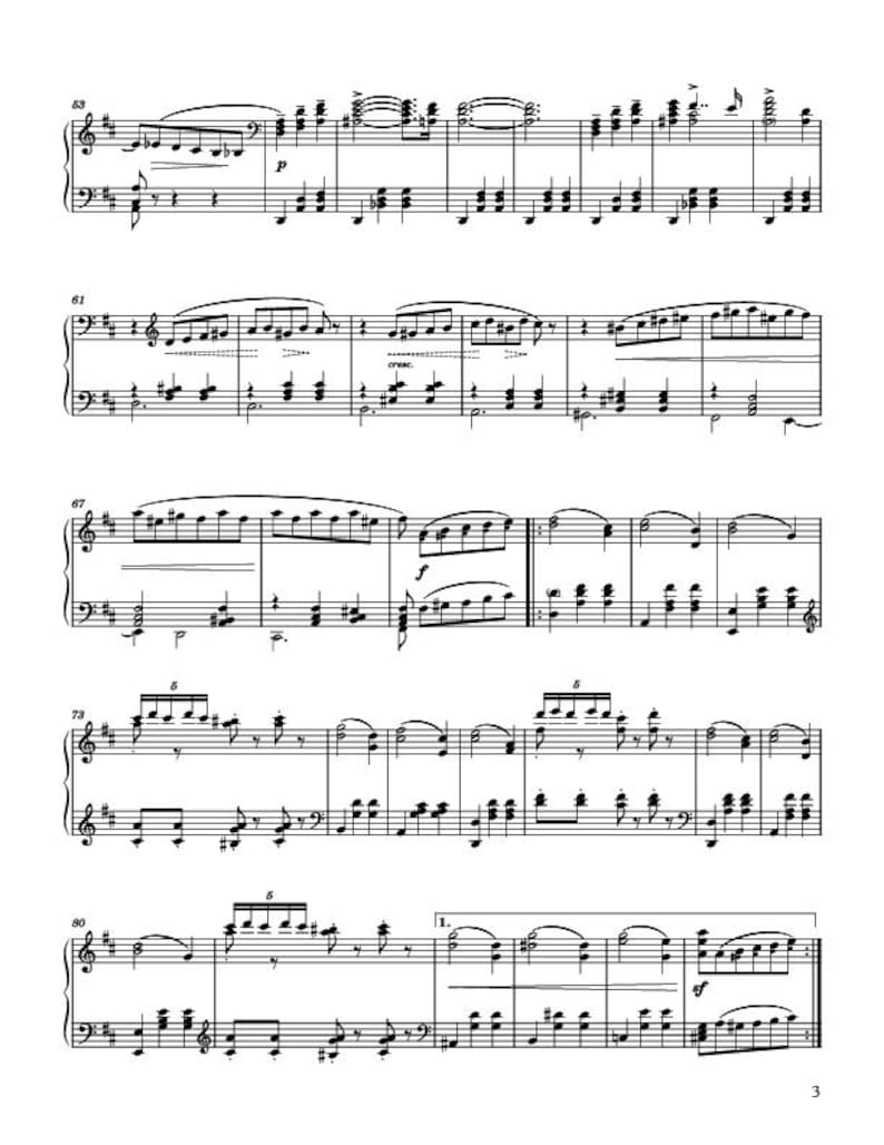 Waltz of the Flowers Sheet Music Complete Piano Arrangement by Pyotr ...
