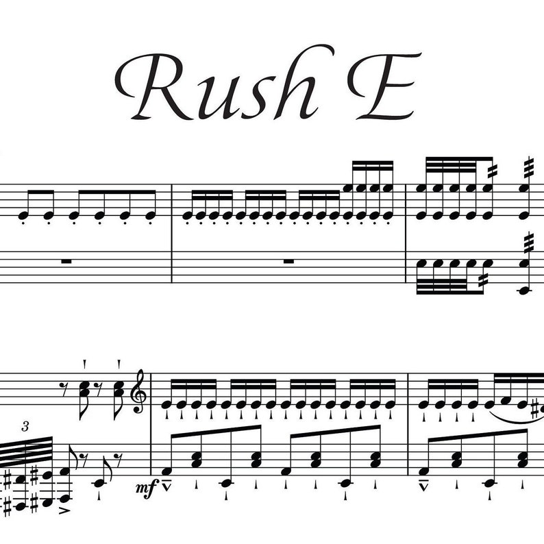 Rush E Sheet Music Full Piano Arrangement PDF, Beautifully Formatted ...